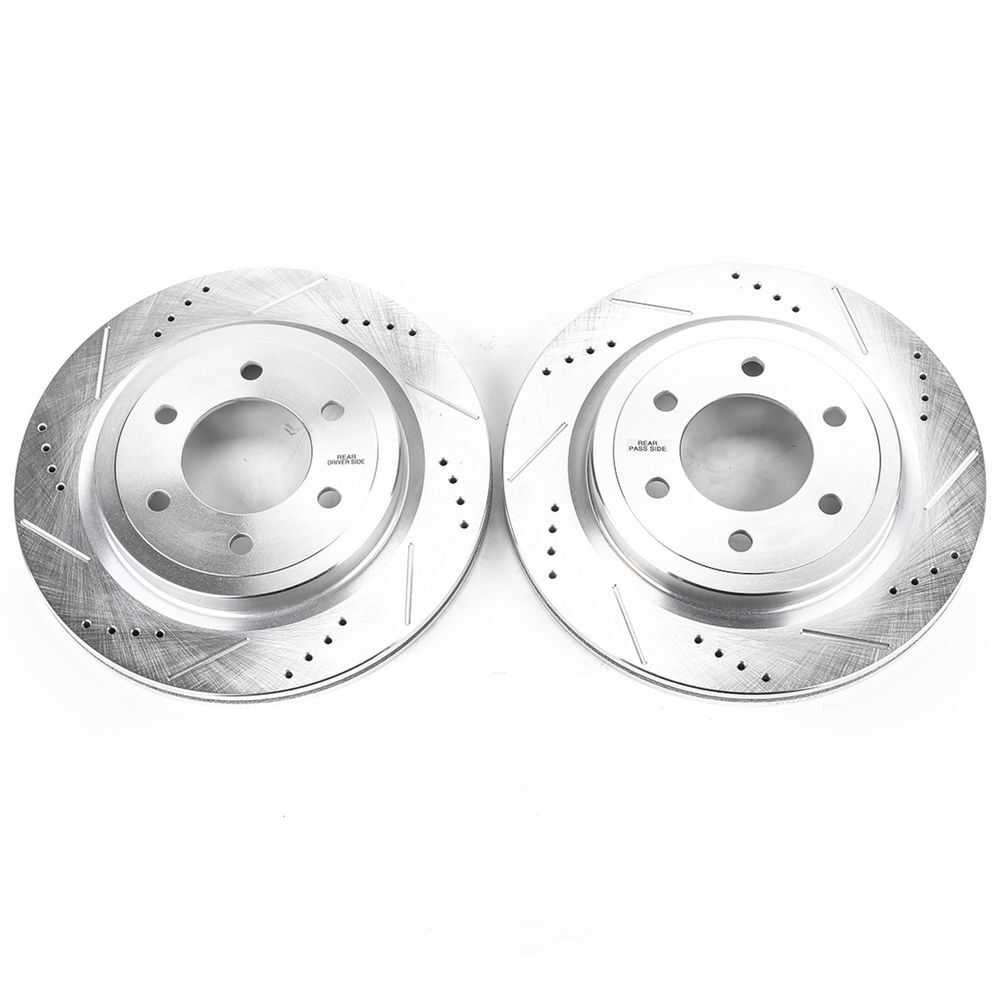 Disc Brake Rotor Set-Rear Drilled, Slotted and Zinc Plated Brake Rotor ...
