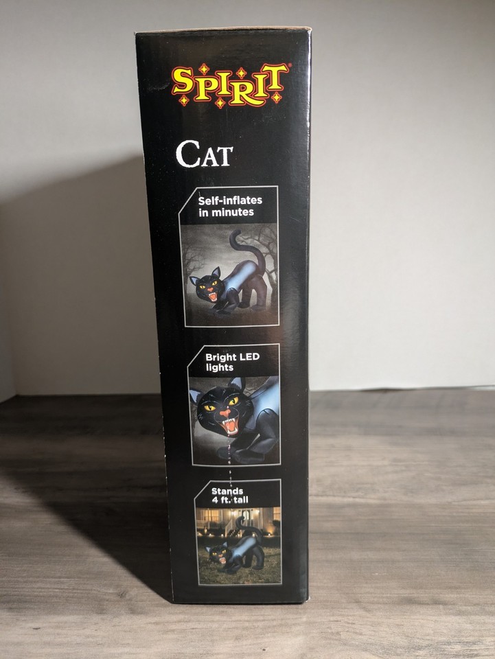 NEW 4 Ft. Tall Spirit Halloween Black Cat LED Light Up Outdoor ...