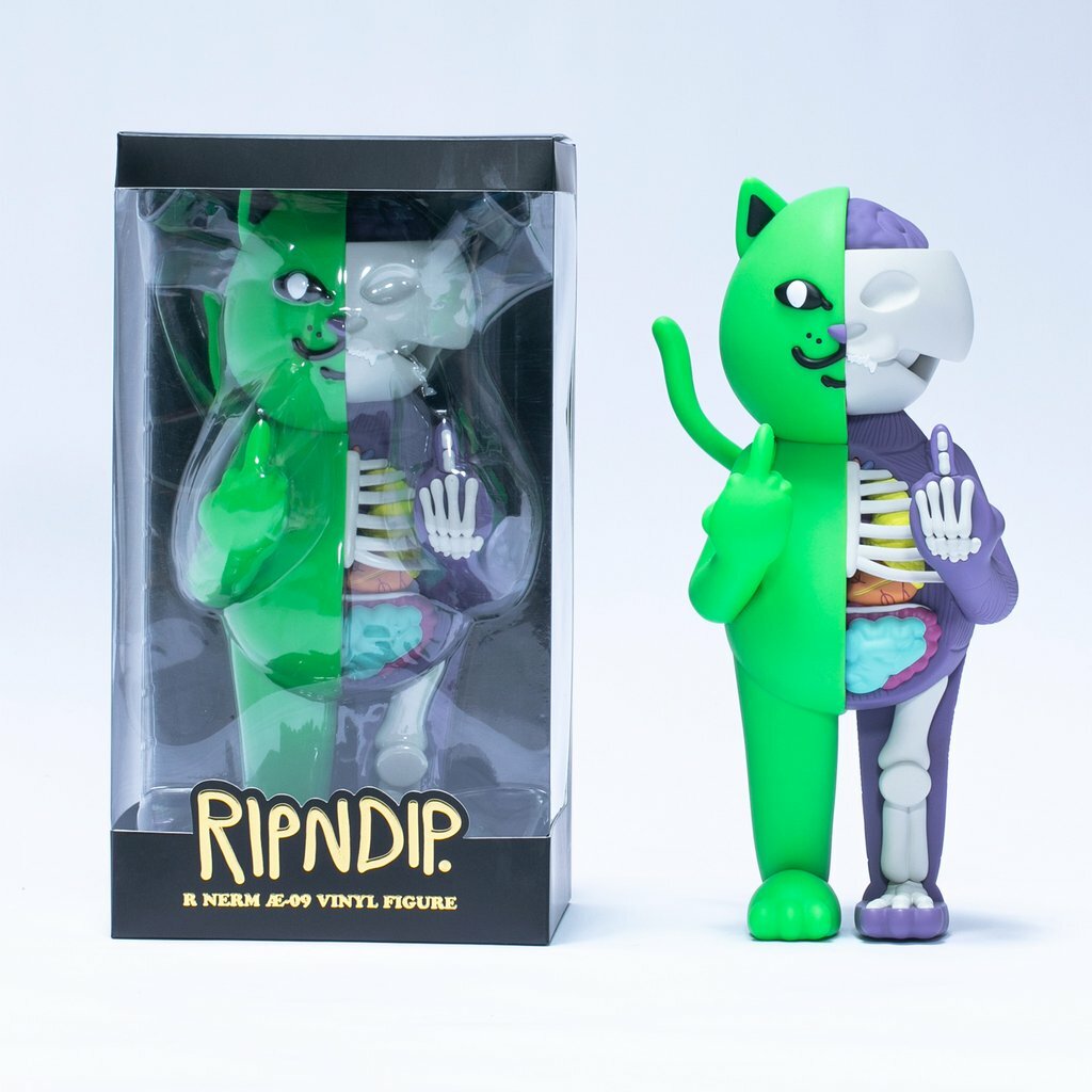 RipNDip Lord Nermal Cat 14” R Nerm Æ-09 Green Purple Vinyl Figure ...