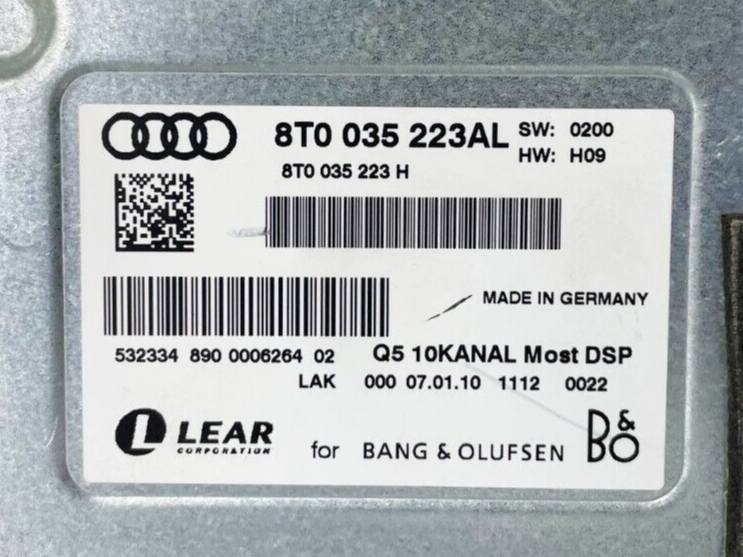2009-2016 Audi A4 S4 Q5 SQ5 Bang & Olufsen Amplifier 8T0 035 223AL | eBay
