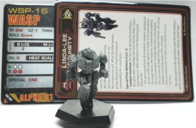 Battletech Wasp Mech + Pilot Cards Battle Lance IS Kickstarter Catalyst ...