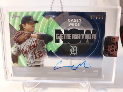2022 Topps Clearly Authentic Casey Mize Green Autograph Rookie RC #07/ ...