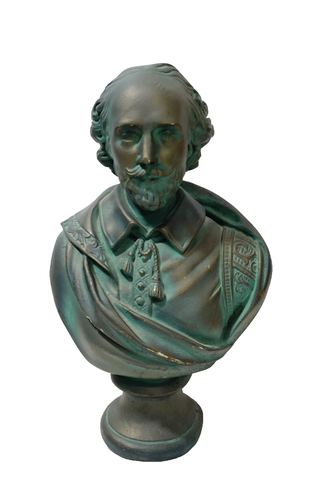 Vintage William Shakespeare Bronze Finish Ceramic Bust Patina LIbrary ...
