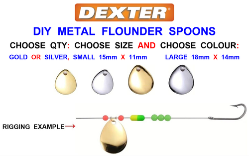 DEXTER DIY METAL FLOUNDER SPOONS SEA FISHING TACKLE DAB PLAICE ...