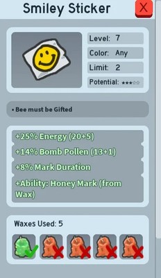 Honey Mark smiley sticker | Bee Swarm Simulator ⭐ – FAST Delivery ...