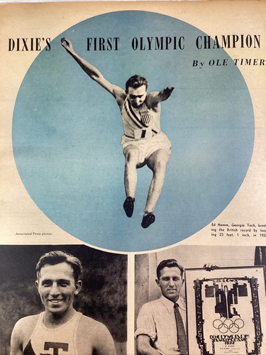 Atlanta GA Print Article 1948 AJC Ed Hamm Olympic Star Georgia Tech ...