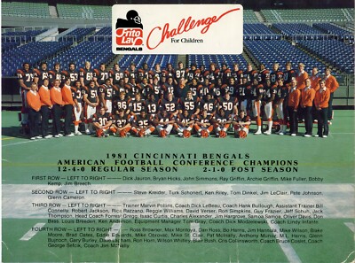 1981 ORIGINAL Cincinnati Bengals Team Photo Super Bowl Year NOT A ...