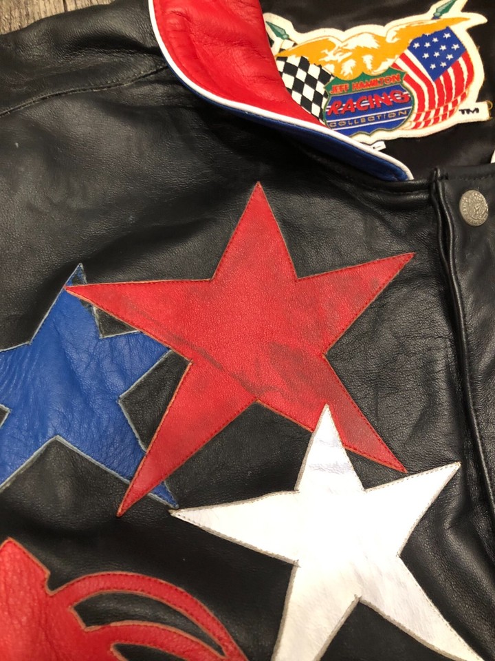 Jeff Hamilton Kyle Petty Charity Ride Leather Jacket SZ XL | eBay