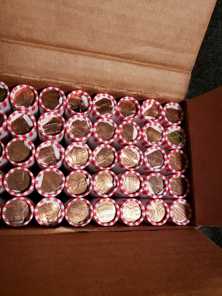 2,500 coins Bank Box Unsearched Lincoln Cent Penny 50 Rolls | eBay