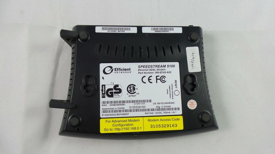 Efficient Networks SpeedStream 5100 DSL Modem - Grade A (060-E142-A02 ...