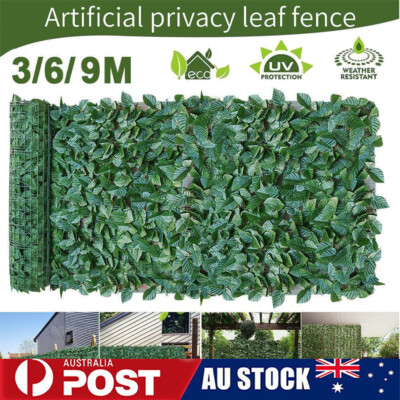 3M Artificial Hedge Ivy Leaf Garden Fence Wall Privacy Balcony ...