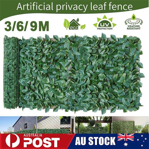 3M Artificial Hedge Ivy Leaf Garden Fence Wall Privacy Balcony ...