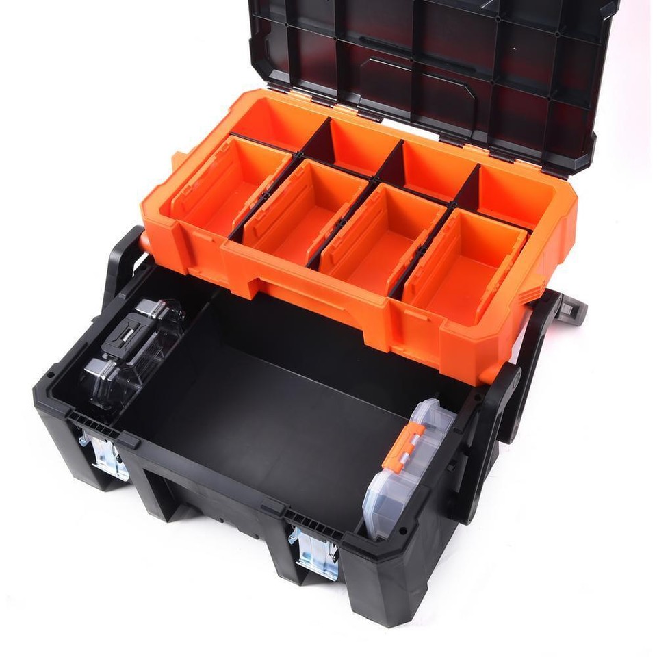 Tactix Tool Box Portable Cantilever Organizer Storage Case Plastic ...