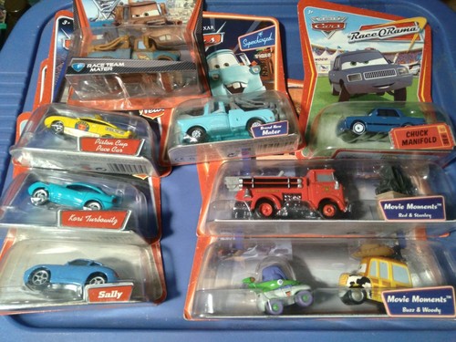 8 Mattel Walt Disney Pixar Cars Movie 1/64 Die Cast LOT Buzz Woody Red ...
