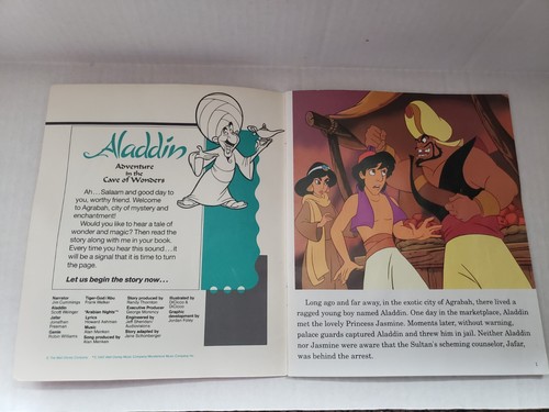 Disney Aladdin Adventure in the Cave of Wonders Read Along Book! 1992 ...