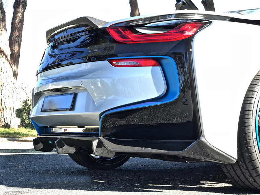 Dry Carbon Fiber Rear Bumper Lip Diffuser Spoiler Body Kits For BMW i8 ...