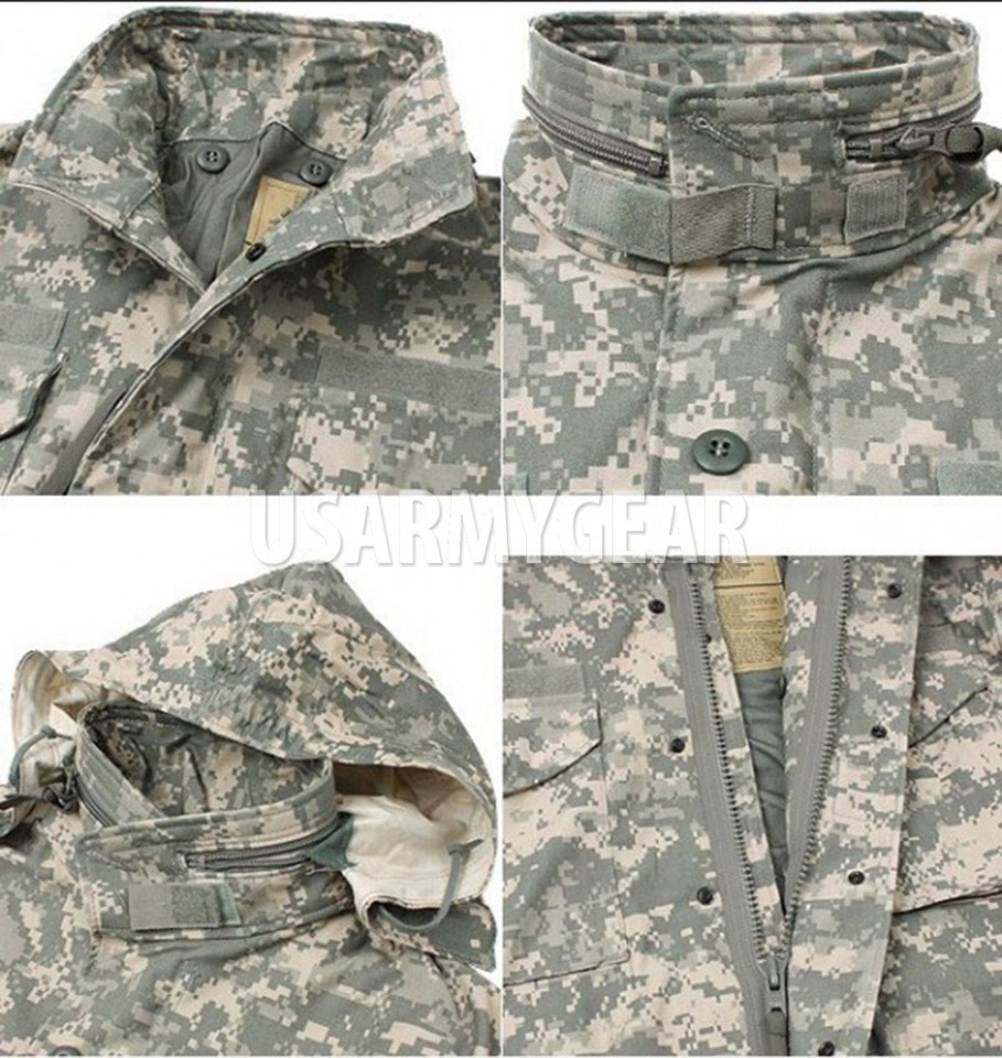 NEW US ARMY ACU FIELD JACKET COAT M65 M-65 S,M,L, w HOOD | eBay