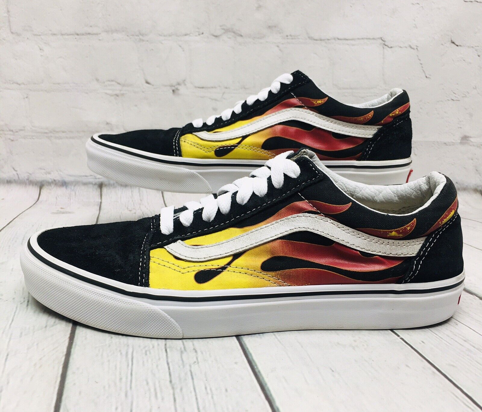 Vans Old Skool Flame Sneakers Black - Classic Skate S… - Gem