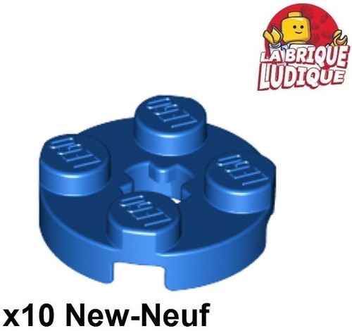 Lego 10X Round Plate Axle Hole 2X2 Blue 4032 New | eBay