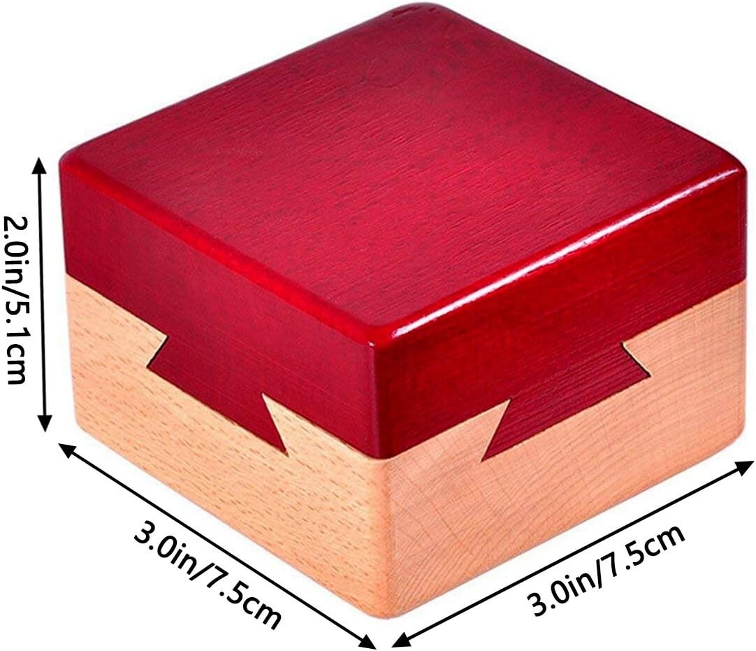 Impossible Dovetail Box Mini 3D Brain Teaser Wooden Magic Drawers Gift ...