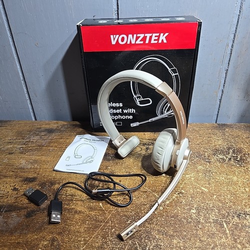 Vonztek Lightweight Wireless Headset With Noise Cancelling Microphone ...
