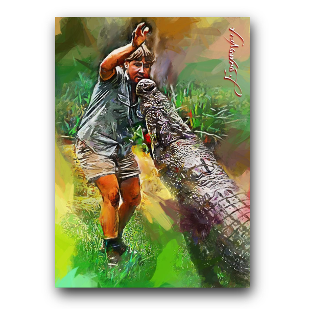 Steve Irwin Art Card Limited 43/50 Edward Vela Signed (Celebrities Men ...
