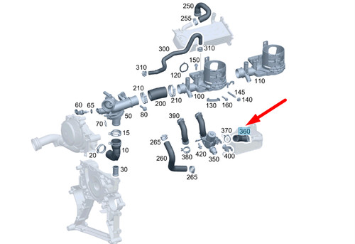 Mercedes-Benz C W204 Coolant Hose A6512032182 Original | Genuine OEM