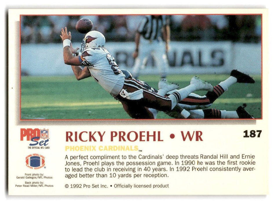 Ricky Proehl 1992 Pro Set Power #187 Phoenix Cardinals FOOTBALL | eBay