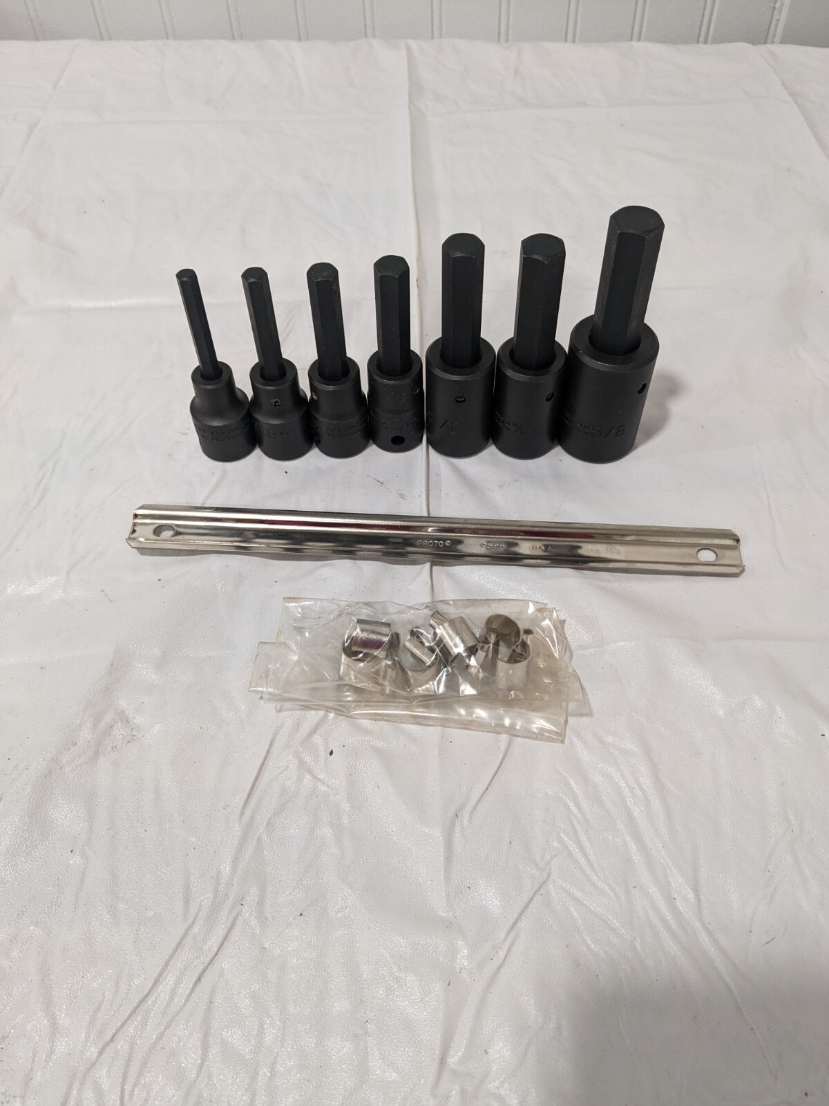 PROTO Hex Bit Socket Set: 1/2" Drive, 7 Pc, 1/4 to 5/8" Hex J74152 | eBay