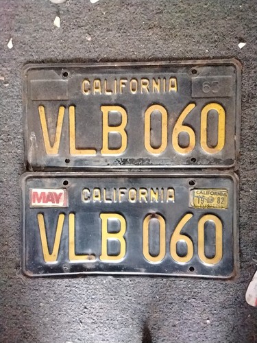 Califonia License Plate "VLB 060" DMV CLEAR YOM BLACK | eBay