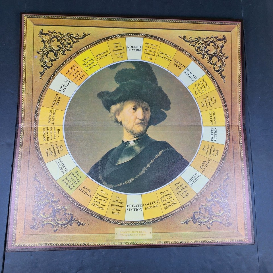 Masterpiece The Art Auction Game By Parker Brothers 1970 Vintage Board ...