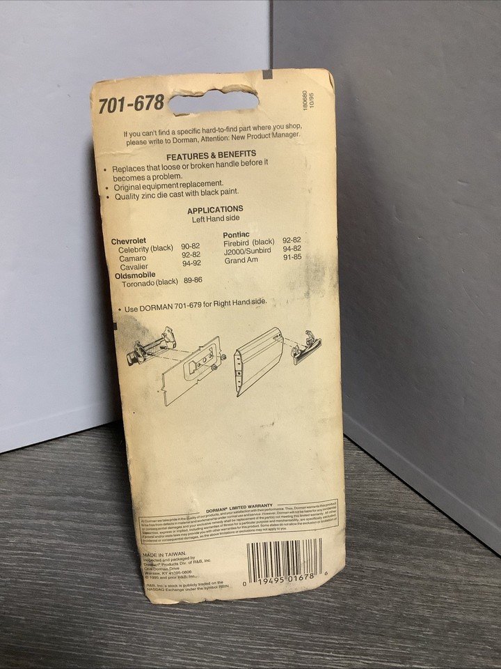 Dorman Exterior Door Handle LH GM (701-678) 82-92 Camaro Firebird | eBay