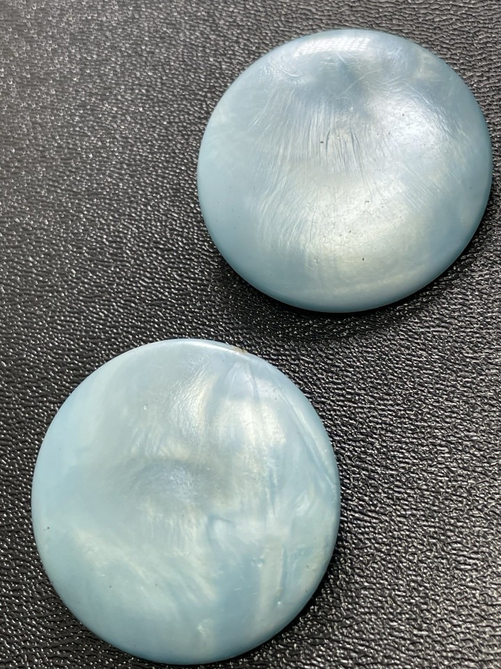 Vintage Large 1.5” Shiny Blue Round Lucite Retro Clip Earrings | eBay