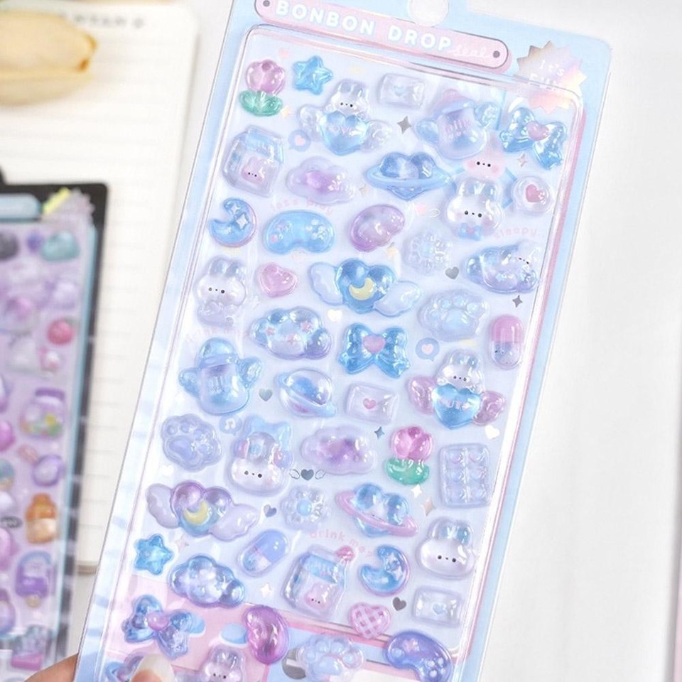 3D Puffy Stickers, Kawail Decorative Stickers For Kids Adults，Tiny ...