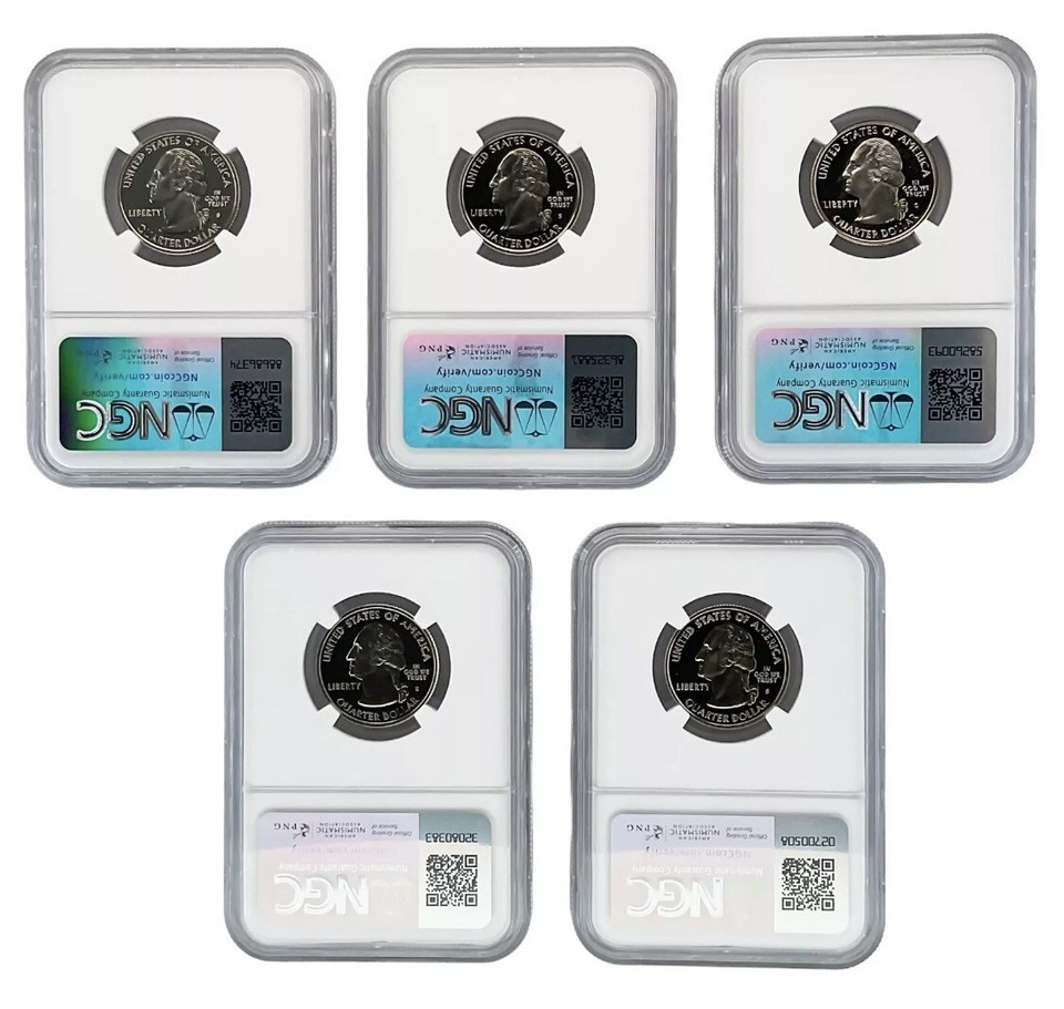2001 S Silver Quarter 5 Coin Set NGC PF70 UC Proof PR70 | eBay