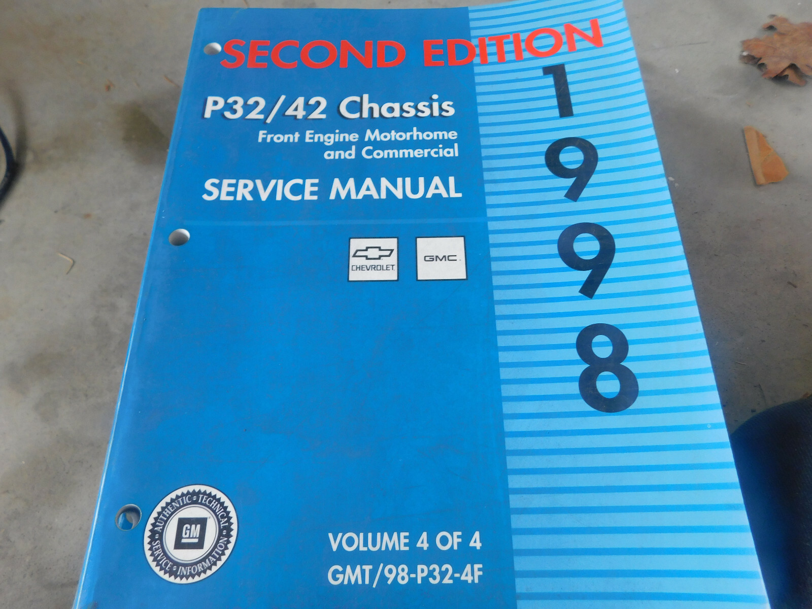 1998 CHEVROLET GMC P32 P42 CHASSIS MOTORHOME COMMERCIAL TRUCK SHOP ...