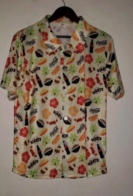 SF San Francisco Giants Hawaiian 2023 Aloha Coca Cola SGA Shirt Medium ...