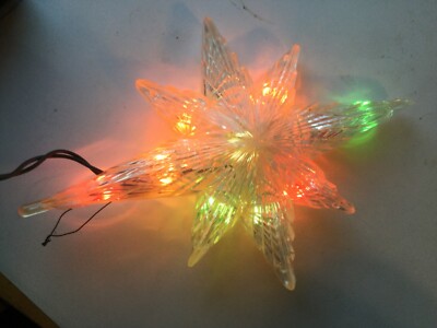 Vintage 8 Point Multi Color Star Christmas Tree Topper Lighted 11” | eBay