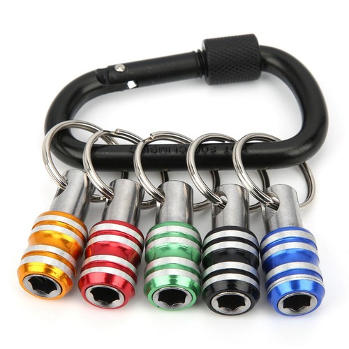 5 Pcs 1/4" Hex Shank Quick Release Key Chain Screwdriver Bit Holder ...