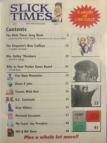 Vintage, Pristine “Slick Times” Political Magazine - Bill And Hillary ...