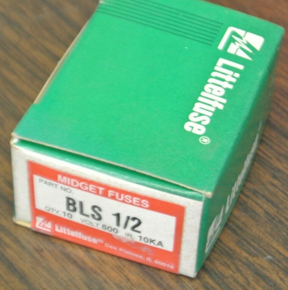 BOX of 10 / LITTELFUSE BLS1/2 MIDGET FUSE / 1/2A / 600V / NEW SURPLUS ...