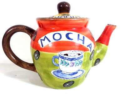 Ceramic Coffee Caffe Mocha Decorative Pot Coffee Pot Teapot | eBay