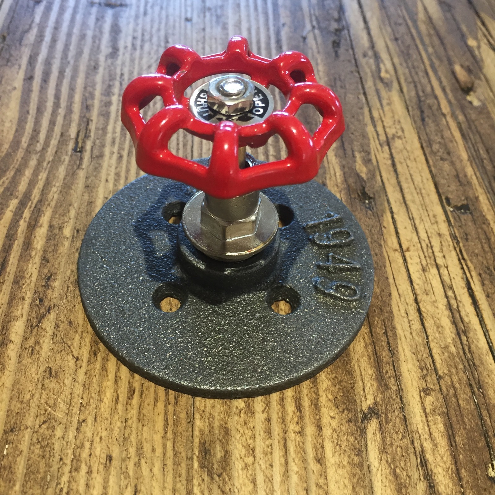 Pair Of Industrial Red Handle Coat Hooks / Dressing Gown Hooks / Towel ...