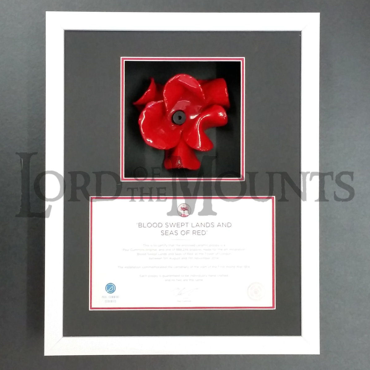 14x11" Remembrance Poppy Display Picture Frame Tower of London Ceramic ...