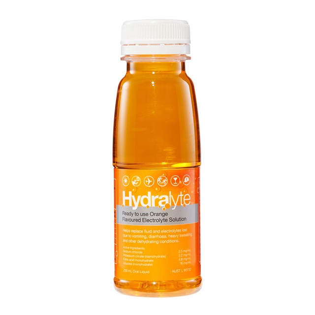 Hydralyte Electrolyte Solution Orange Flavoured 250ml for sale online ...
