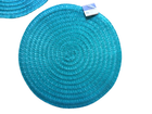 PLACEMATS Blue Round 14.96 Diameter 98% Polypropylene 2% Polyester 4 PC ...