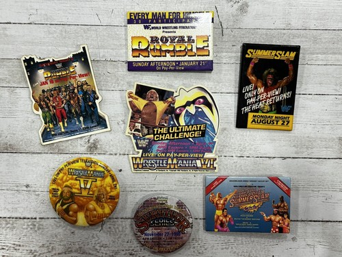Rare Lot Of 7 vintage wwf wwe wrestling pins From Wrestle Mania Royal ...