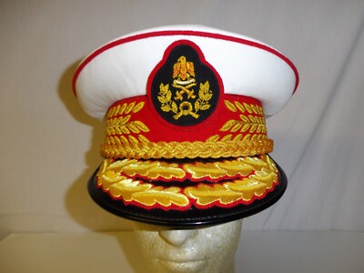 R25A-4 Libyan Dictator Muammar Gaddafi Dress white Visor Hat Size 58 7 ...