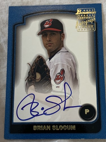 2003 BOWMAN BRIAN SLOCUM SOF-BS SIGNED AUTO BASEBALL CARD CLEVELAND ...