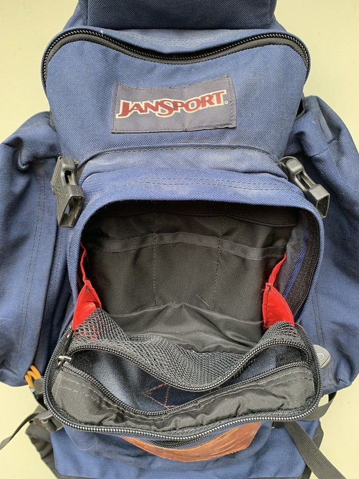 Jansport Blue Canvas Hiking Backpacking Pack Backpack Padded 24” x 16 ...